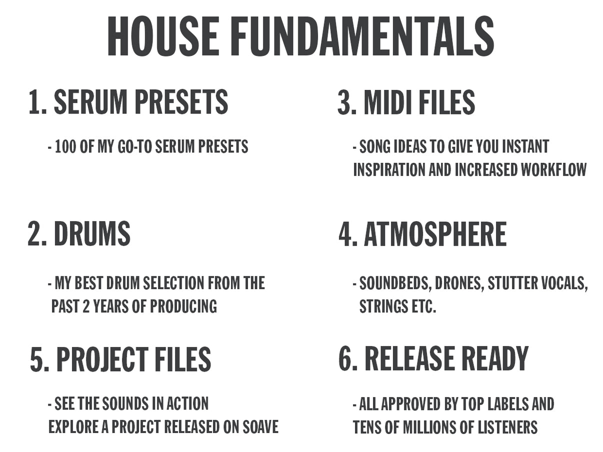 HOUSE FUNDAMENTALS (FULL PACK, PRESETS, MIDI, SAMPLES, FLP's) – JORM MUSIC